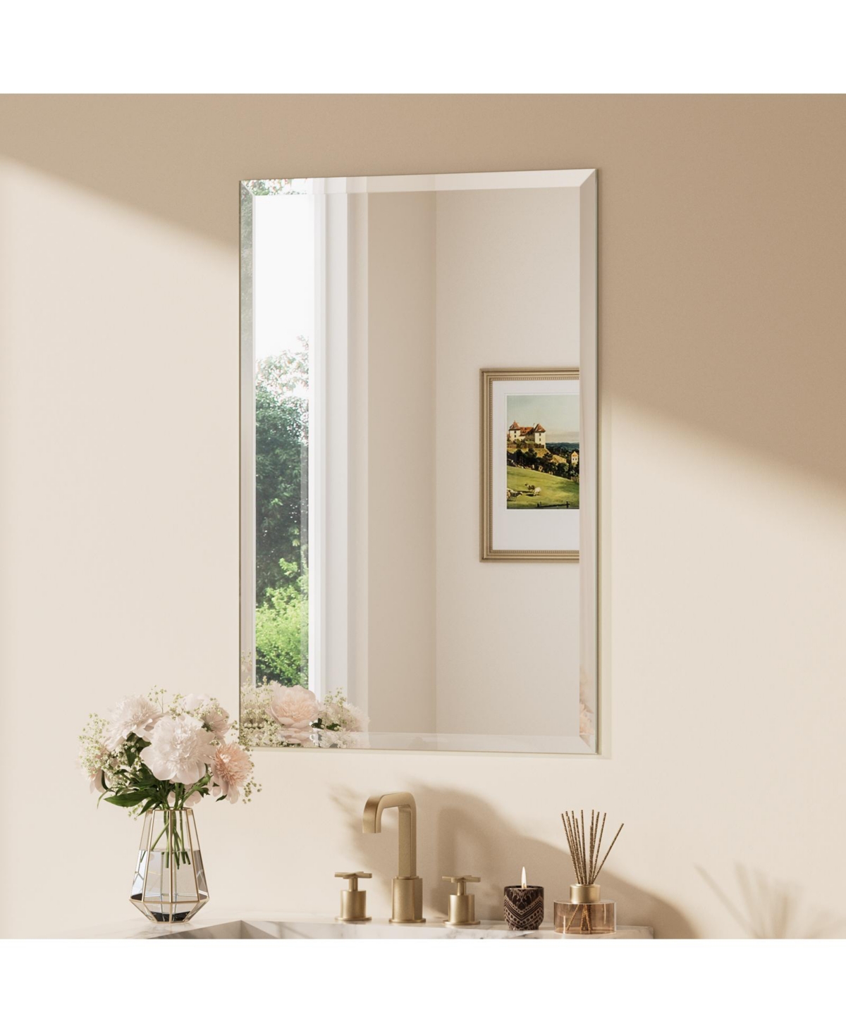 Click here for Keonjinn Inch Beveled Bathroom Vanity Mirror Shatt... prices