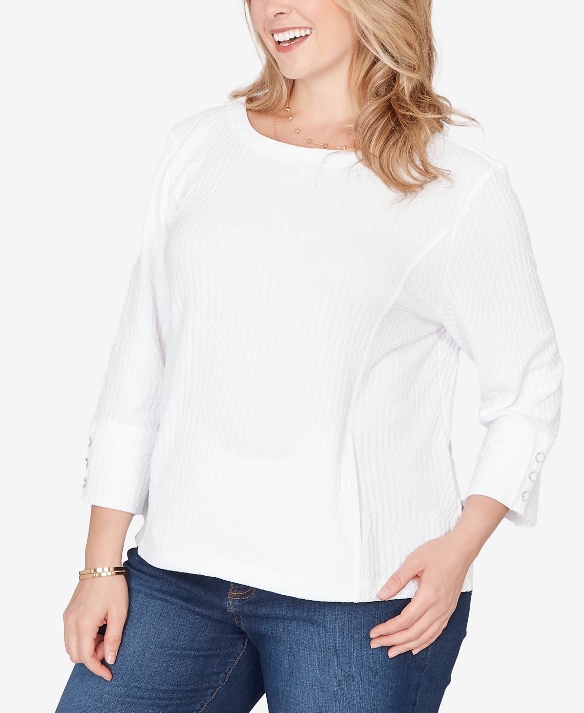 Click here for Ruby Rd. Plus Size Abstract Textured Pucker Knit B... prices