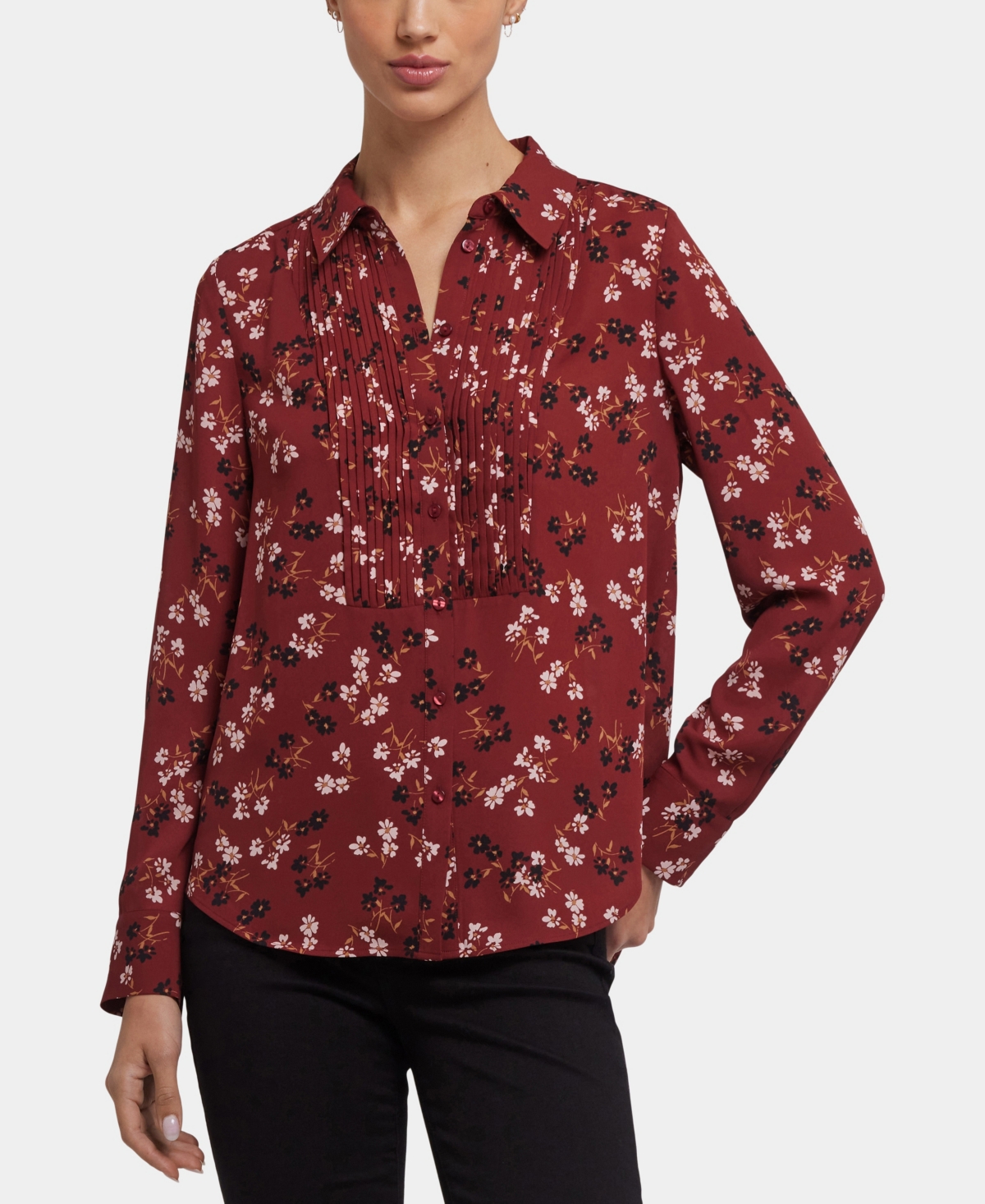 Click here for Nydj Womens Point Collared Tuxedo Top - Bienvenue prices