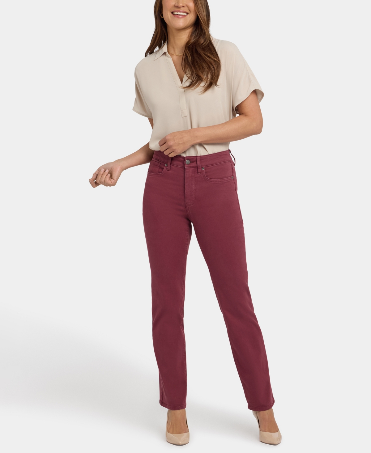 Click here for Nydj Womens High Rise Marilyn Straight Jeans - Tru... prices