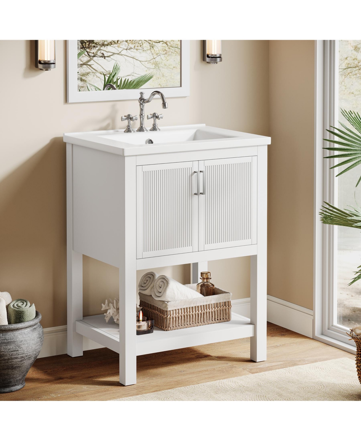 Click here for Tribesigns 24" Modern Bathroom Vanity with Si... prices