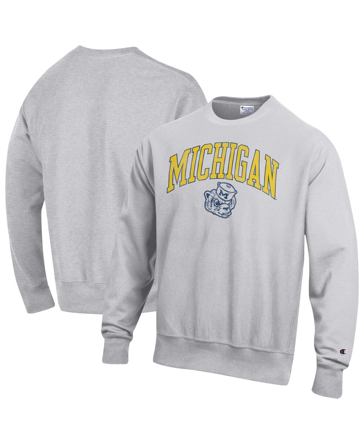 Click here for Champion Mens Gray Michigan Wolverines Distressed... prices