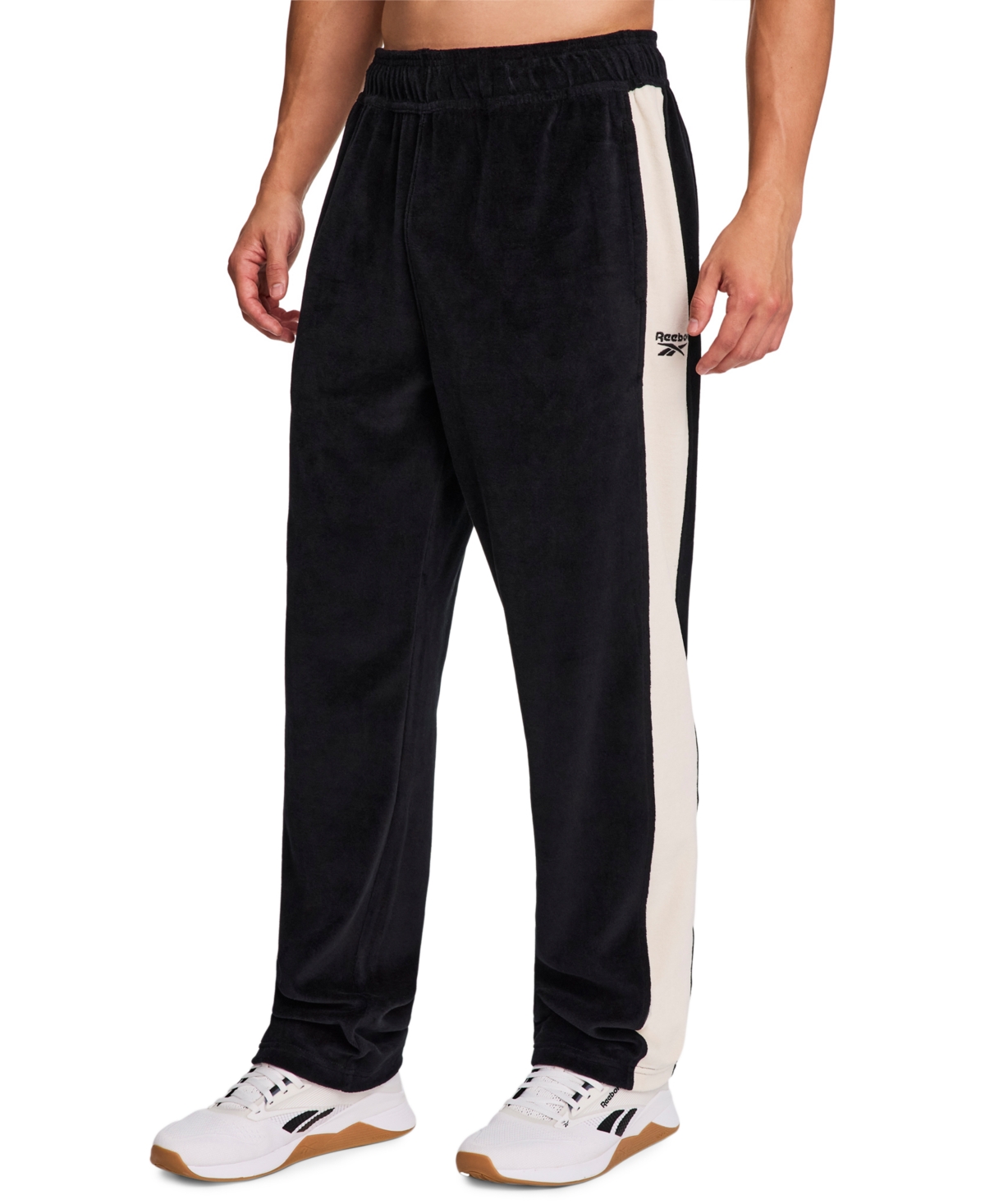 Click here for Reebok Mens Color-Block Regular-Fit Pants - Black prices