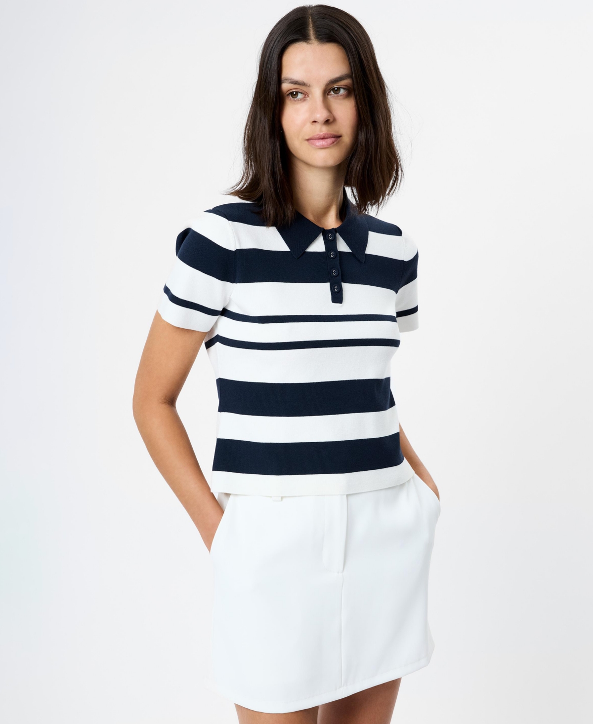 Click here for French Connection Womens Short-Sleeve Collared Top... prices