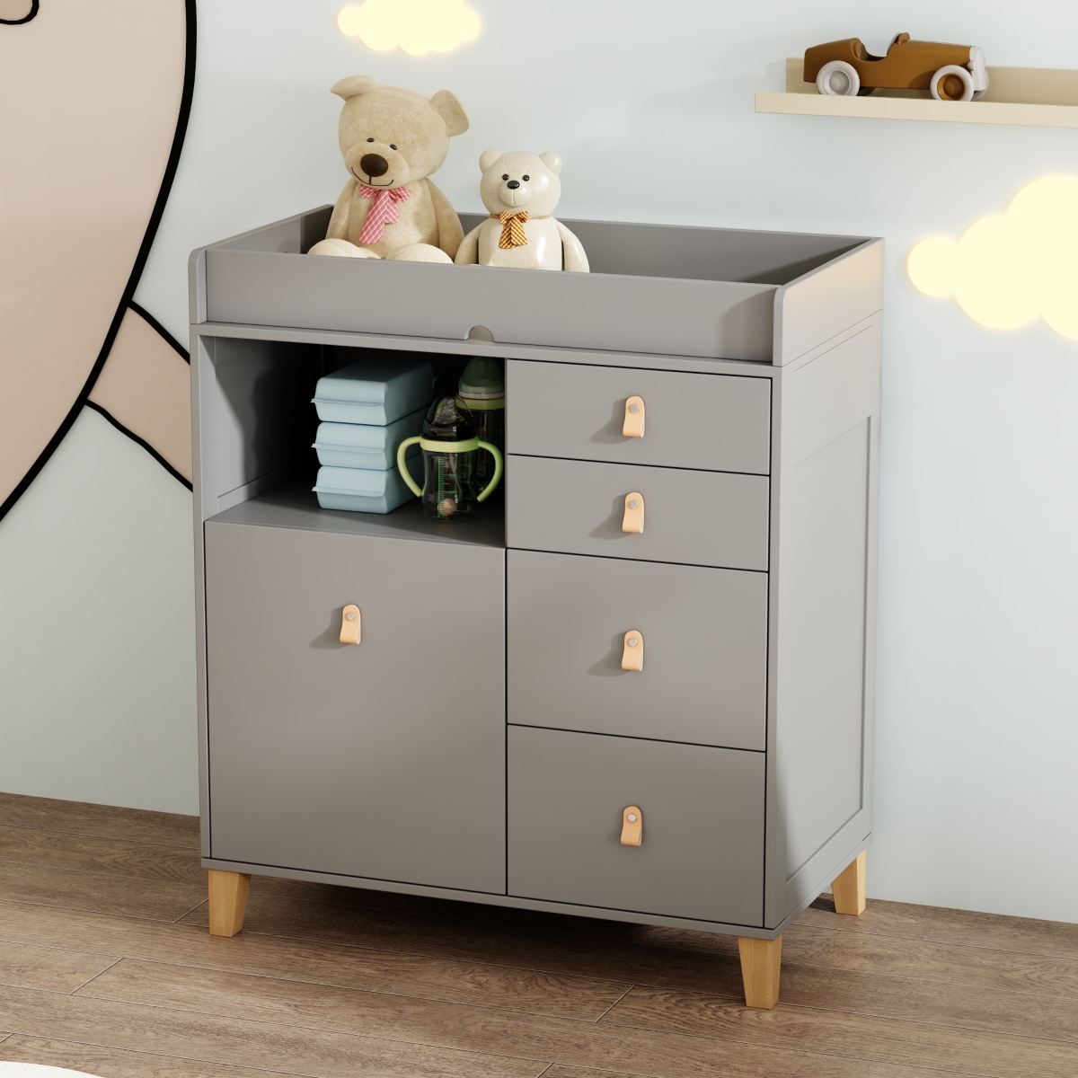 Click here for Homsee 5-Drawer Changing Table，Stylish Ches... prices