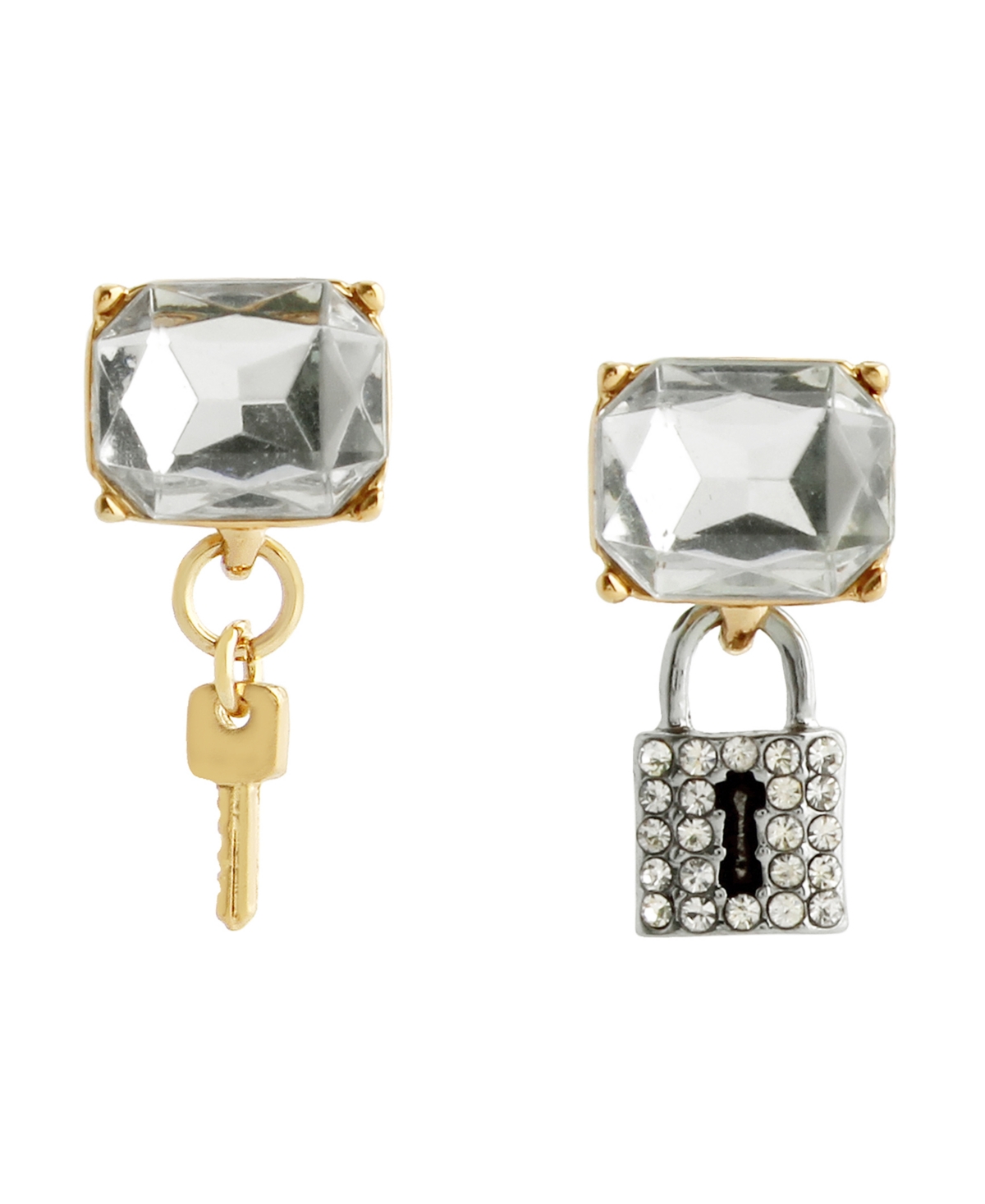 Click here for Steve Madden Faux Stone Lock Key Charm Drop Earrin... prices