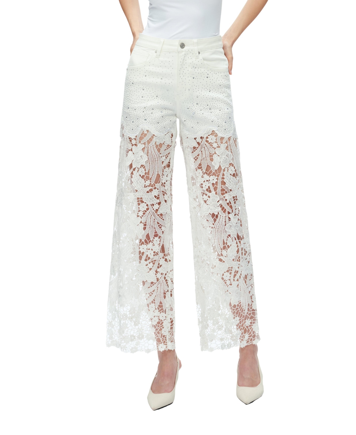 Click here for Bayeas Womens High-Rise Embroidered Lace Rhineston... prices