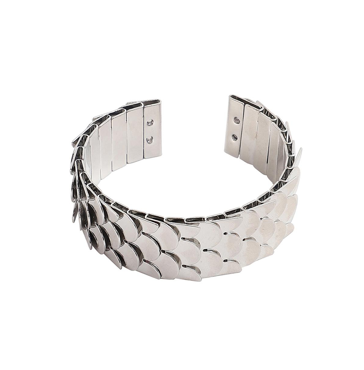 Click here for Sohi Womens Scale Cuff Bracelet - Silver prices