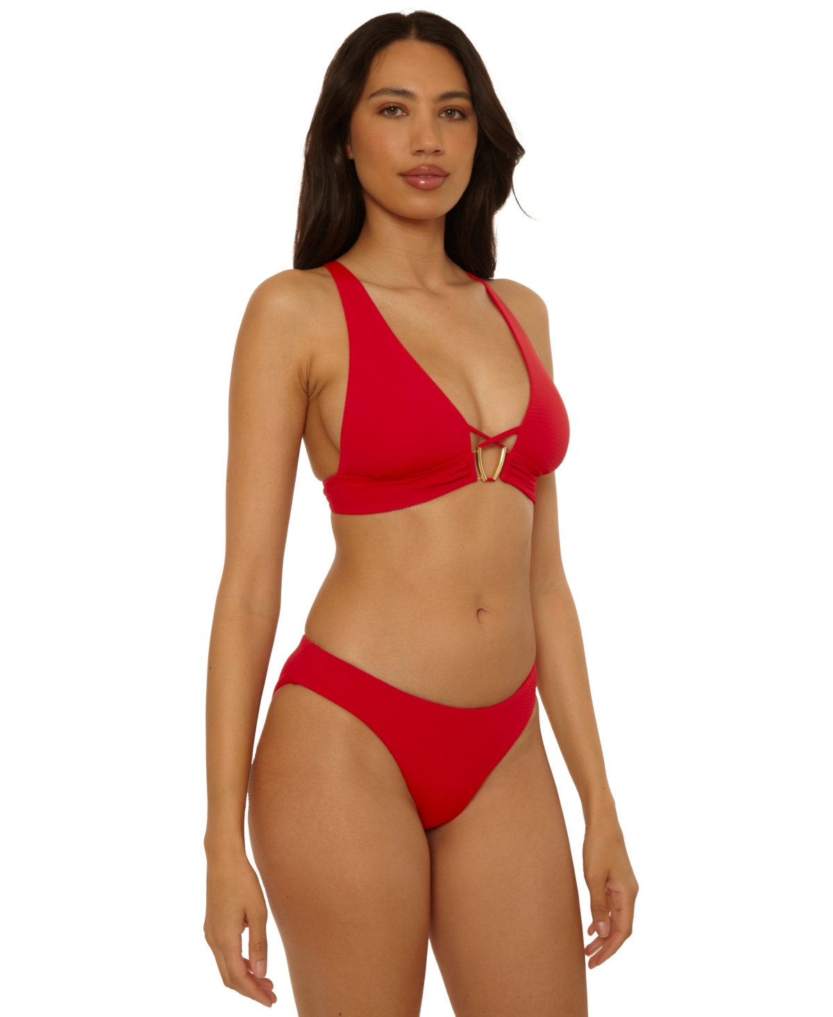 Click here for Becca Womens Riveria Seersucker Textured Hipster B... prices