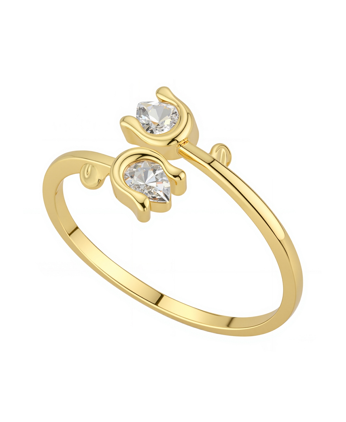 Click here for Unwritten Cubic Zirconia Gold Plated Flower Bypass... prices