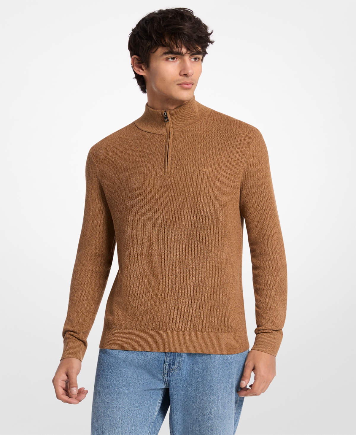 Click here for Michael Kors Mens Mouline Texture Quarter-Zip Swea... prices