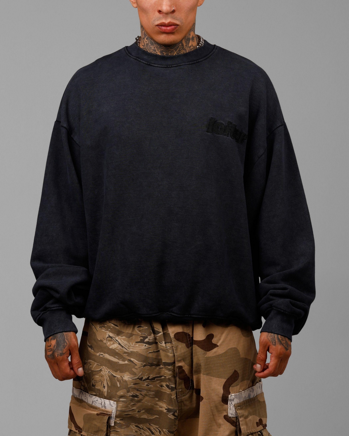 Click here for Loiter Mens Freeway Crewneck - Black prices