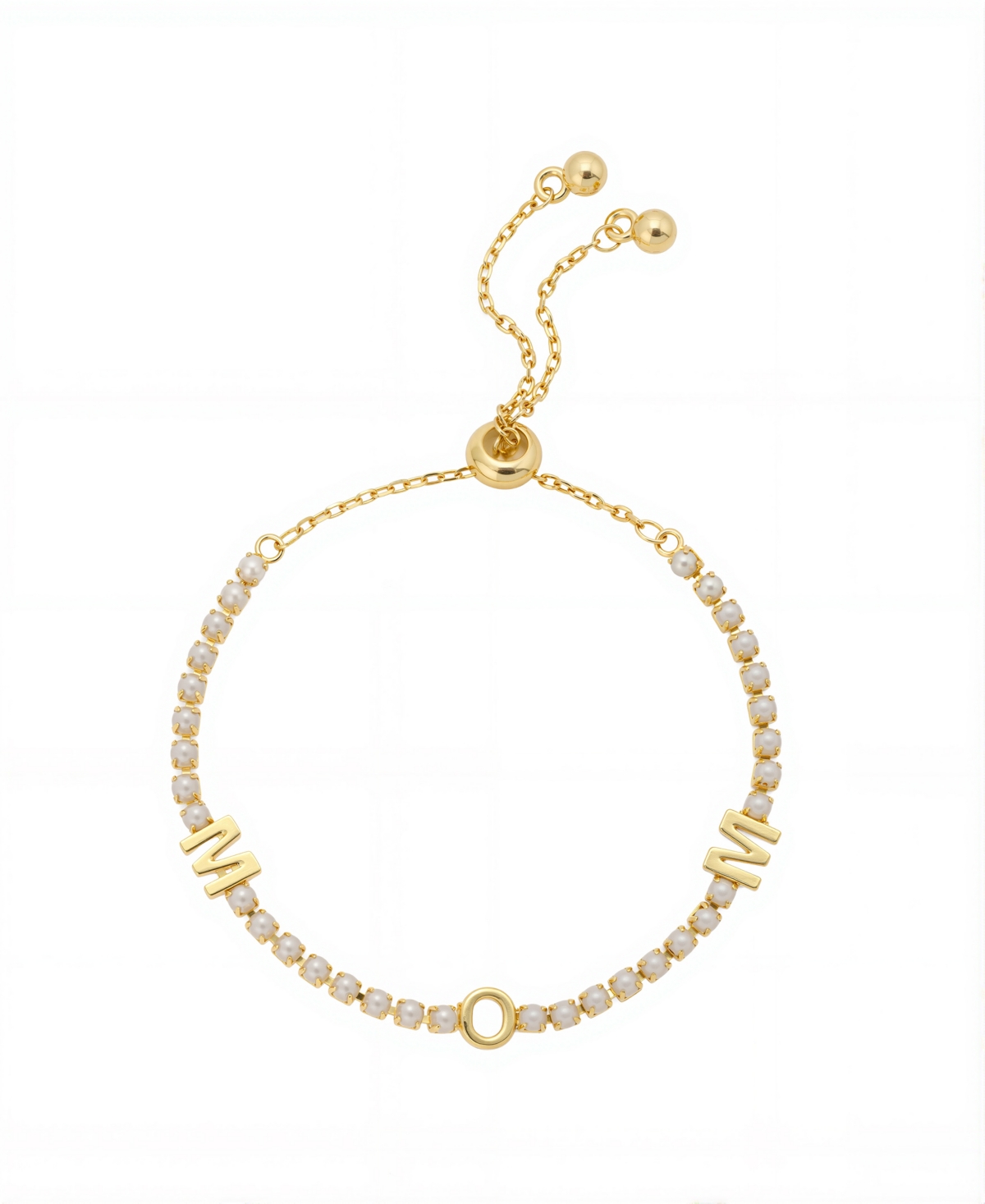 Click here for Unwritten Mom Glass Pearl Bolo Braclet - Gold prices