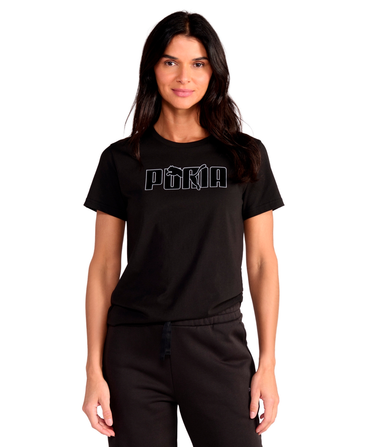 Click here for Puma Womens Lock Up Short-Sleeve T-Shirt - Puma Bl... prices