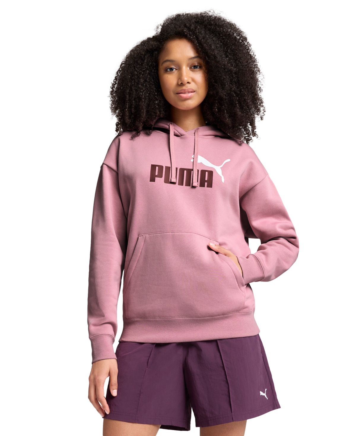 Puma Womens Essential Comfort Hoodie Sweatshirt - Poised Pink