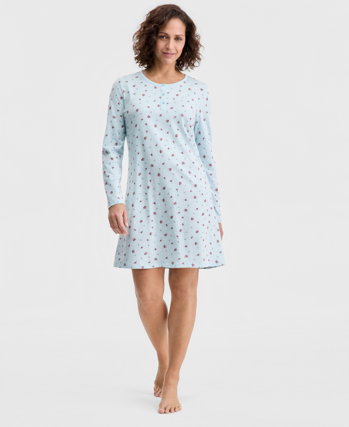 Click here for Charter Club Womens Cotton Printed Long Sleeve Hen... prices