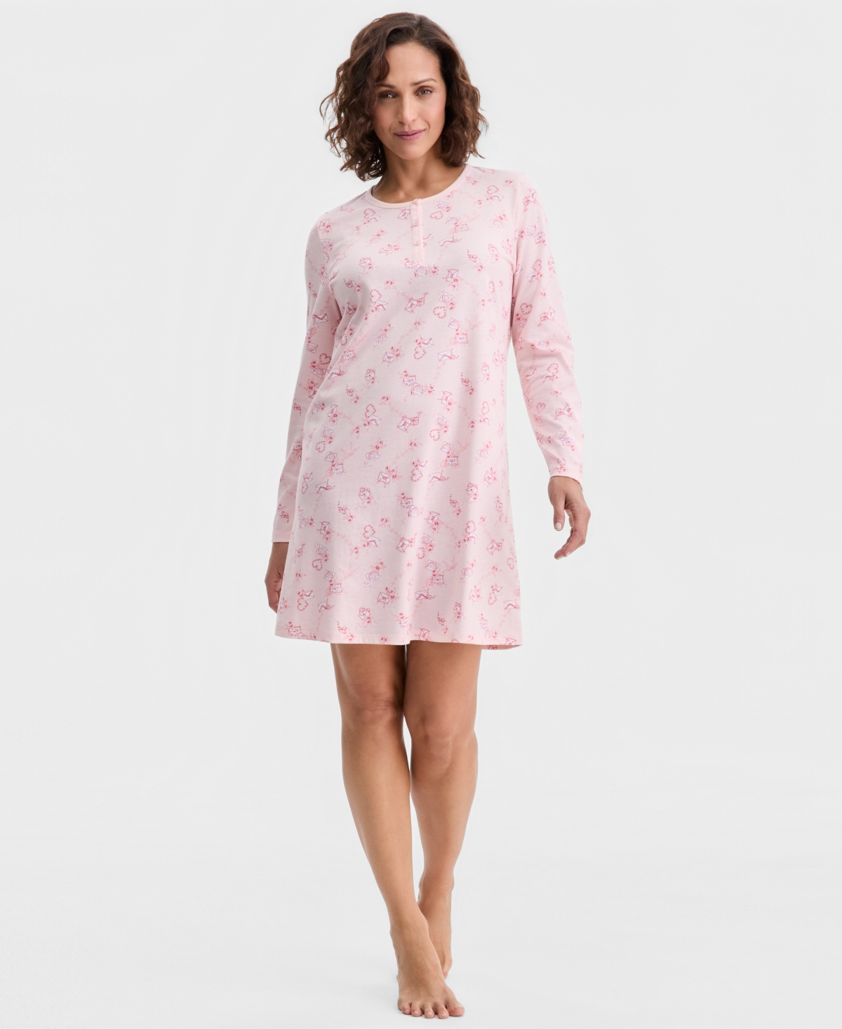 Click here for Charter Club Womens Cotton Printed Long Sleeve Hen... prices