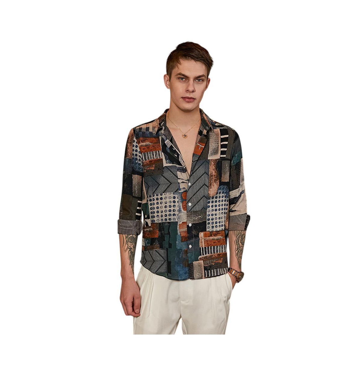 Click here for Campus Sutra Mens Indigo Blue & Coffee Brown Earth... prices