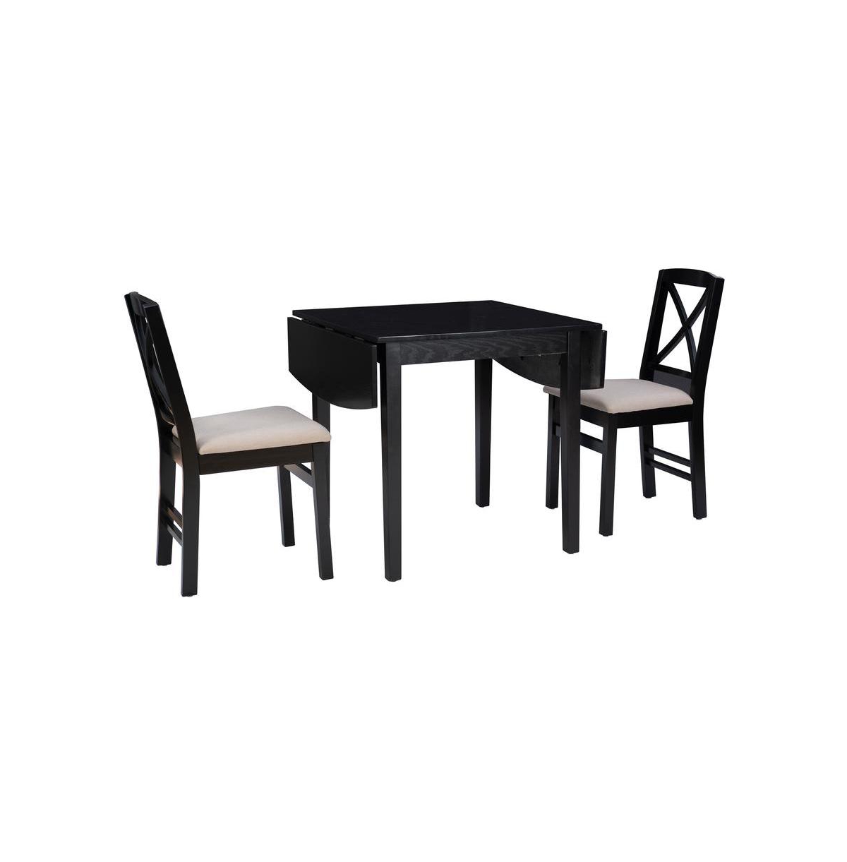 Click here for Torino 3Pc Drop Leaf Dining Set Black prices