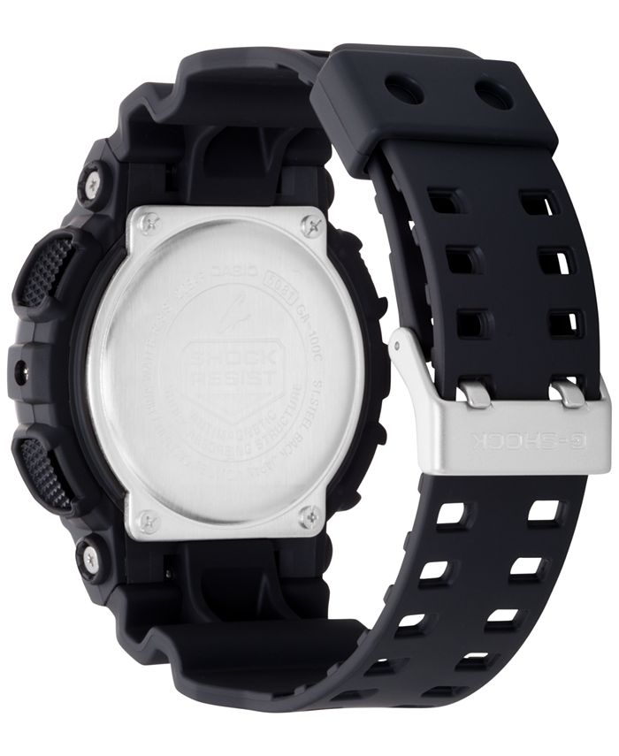 G-Shock Men's Analog-Digital Dark Gray Resin Strap Watch 51x55mm GA100C ...