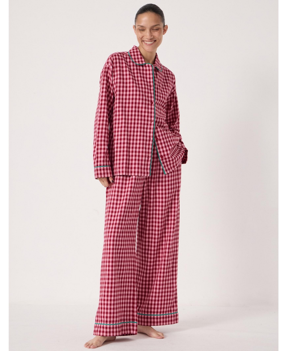 Click here for Hush Womens Brushed Cotton Pajamas - Pink mix prices