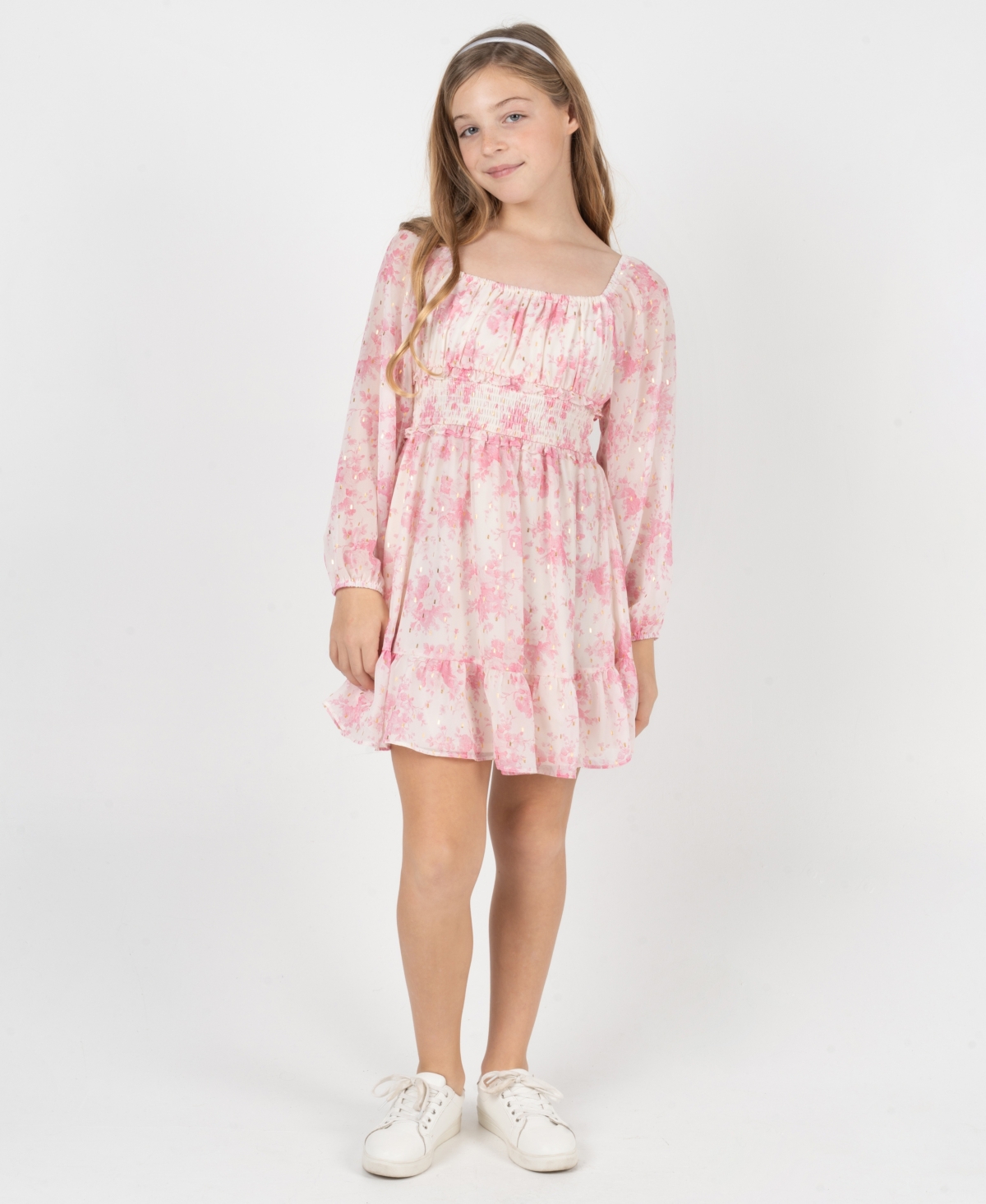 Click here for Rare Editions Girls 7-16 Floral Chiffon Square Nec... prices