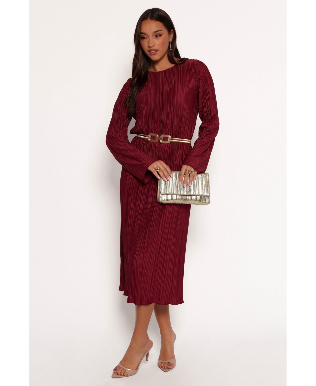 Click here for Petal and Pup Womens Tannikah Plisse Midi Dress -... prices