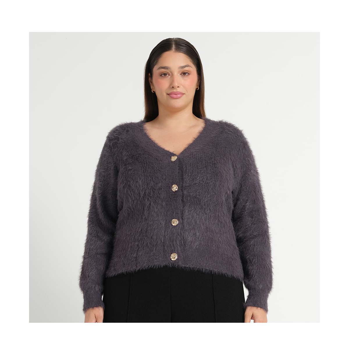 Click here for Estelle Plus Size Chantelle Cardi - Slate prices