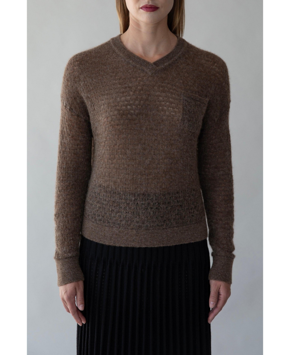 Click here for Sskein Womens Lacey Pointelle Pullover Sweater - C... prices