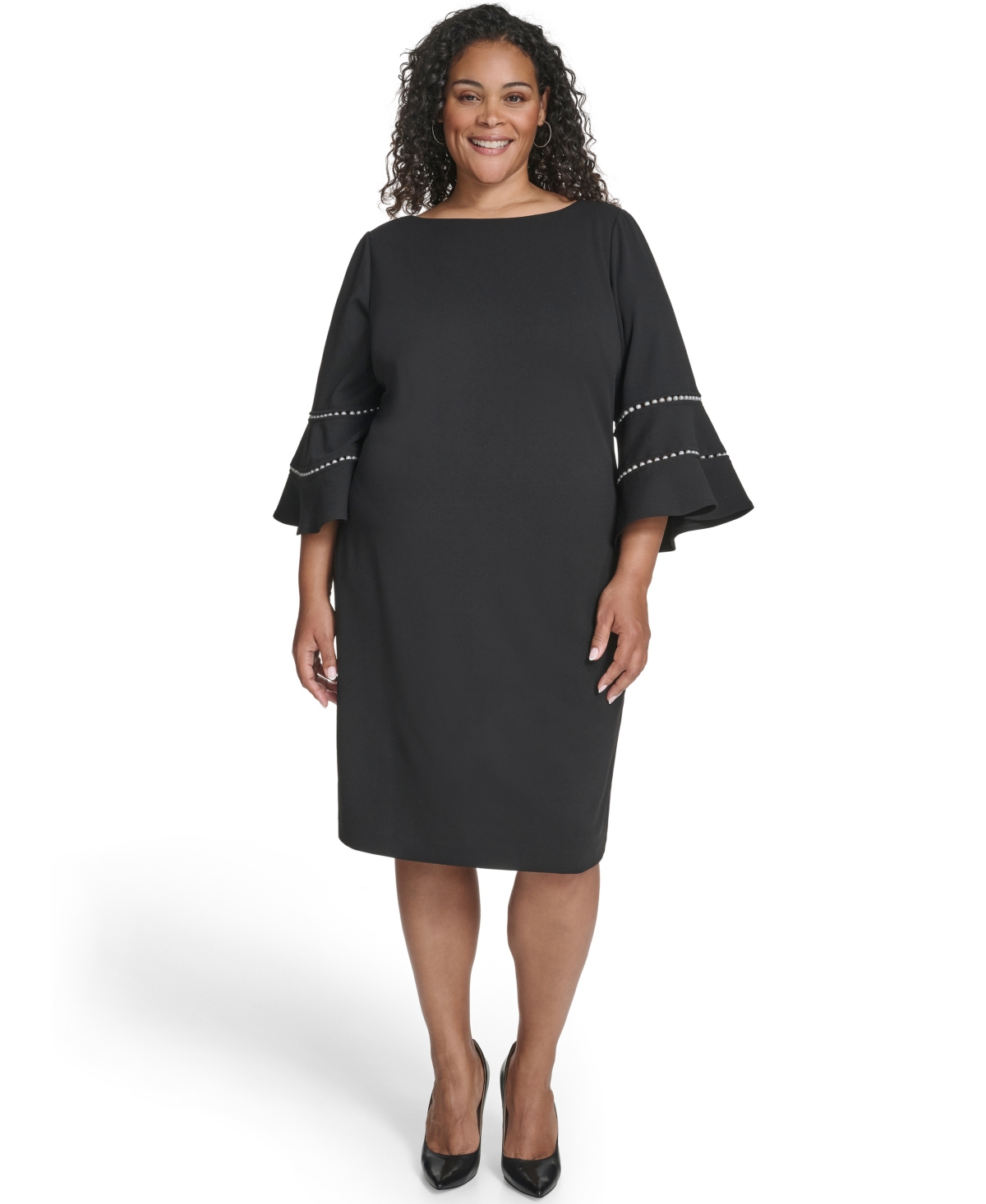 Click here for Jessica Howard Plus Size Boat Neck Sheath Dress -... prices