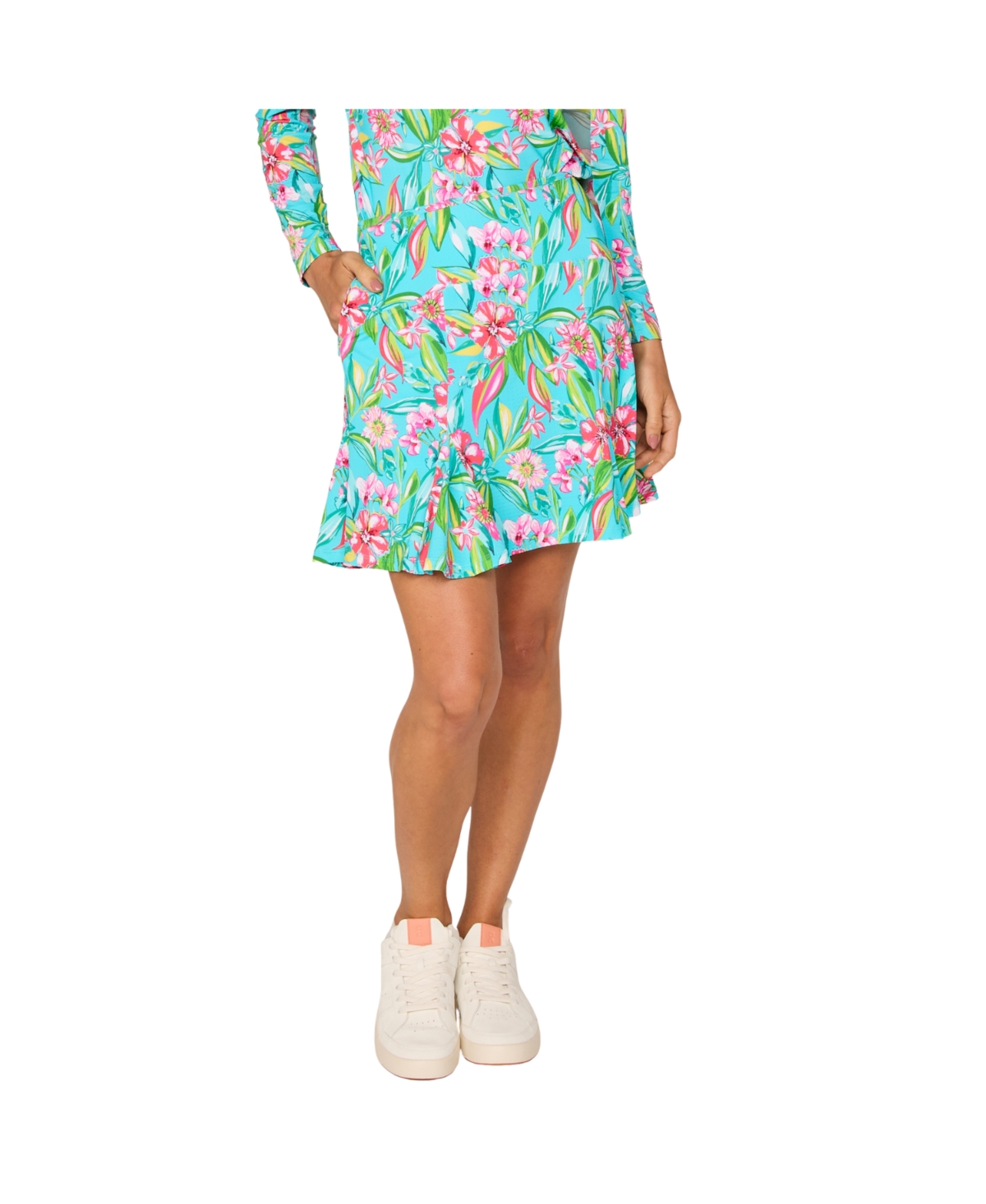 Click here for G Lifestyle Godet Skort - Multi blooming flower prices