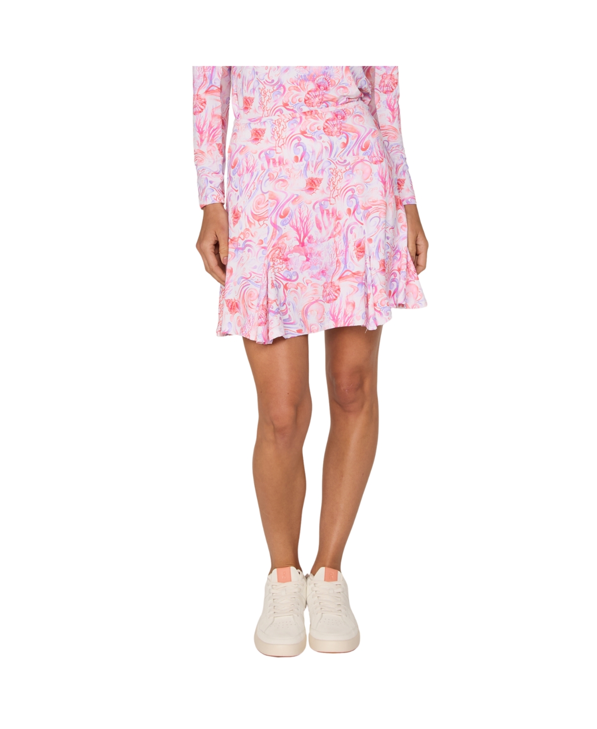 Click here for G Lifestyle Godet Skort - Pink coral reef prices