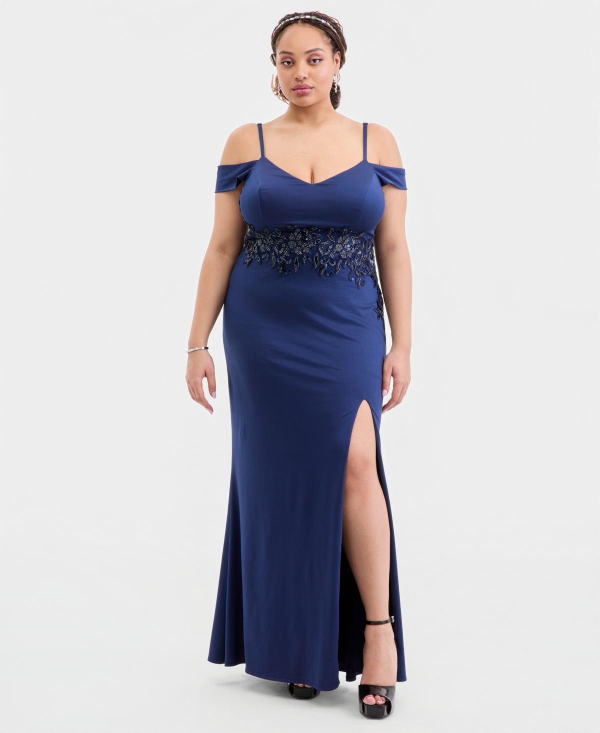 Click here for City Studios Trendy Plus Size Off-The-Shoulder Emb... prices