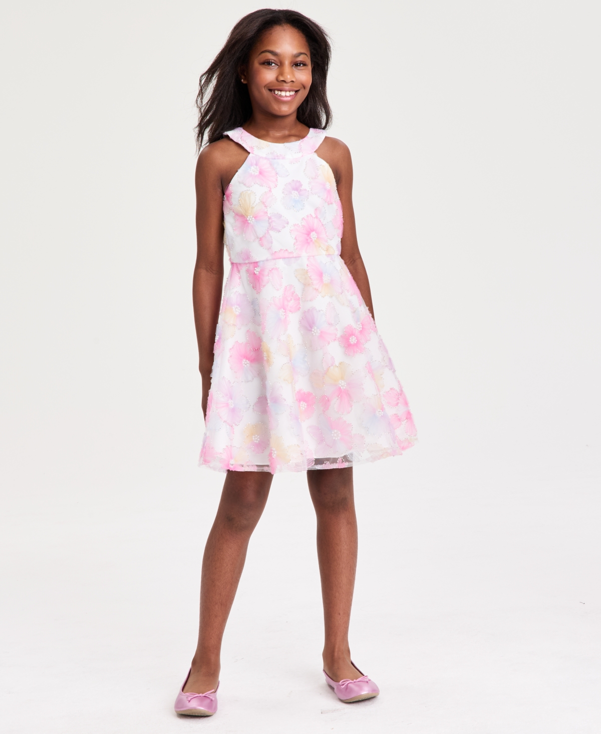 Click here for Rare Editions Girls 7-16 Beaded Soutache Halter Dr... prices