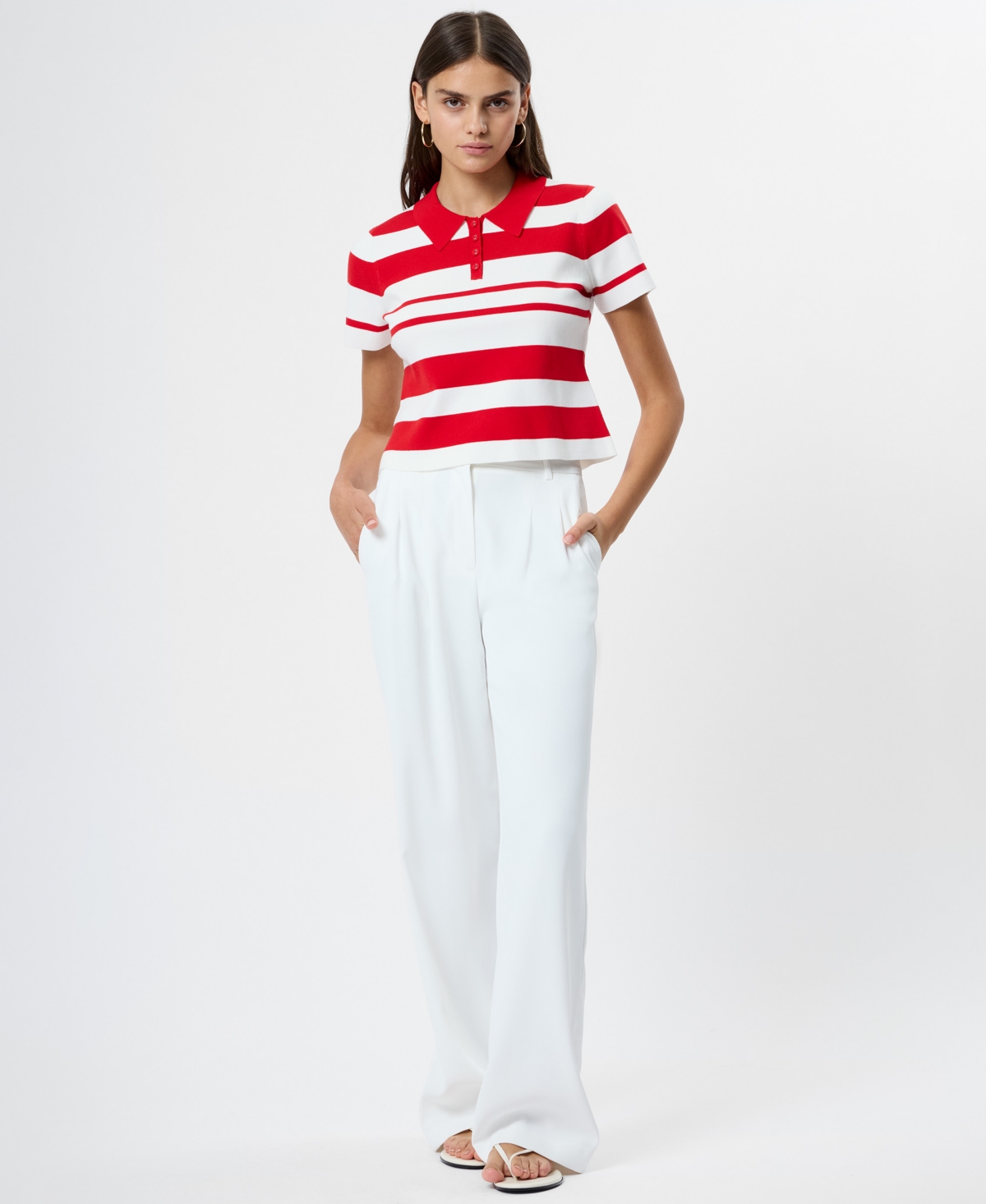 Click here for French Connection Womens Short-Sleeve Collared Top... prices