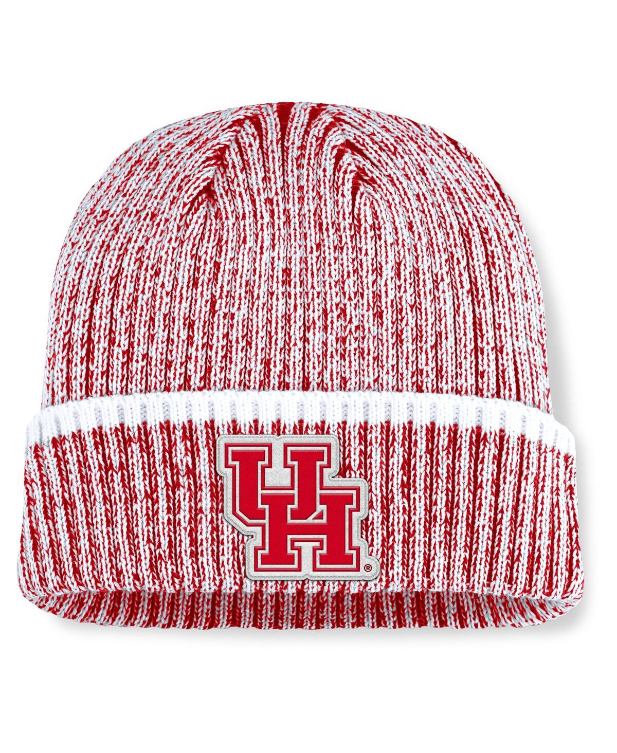 Click here for Mens Red/White Houston Cougars Haze Cuffed Knit Ha... prices