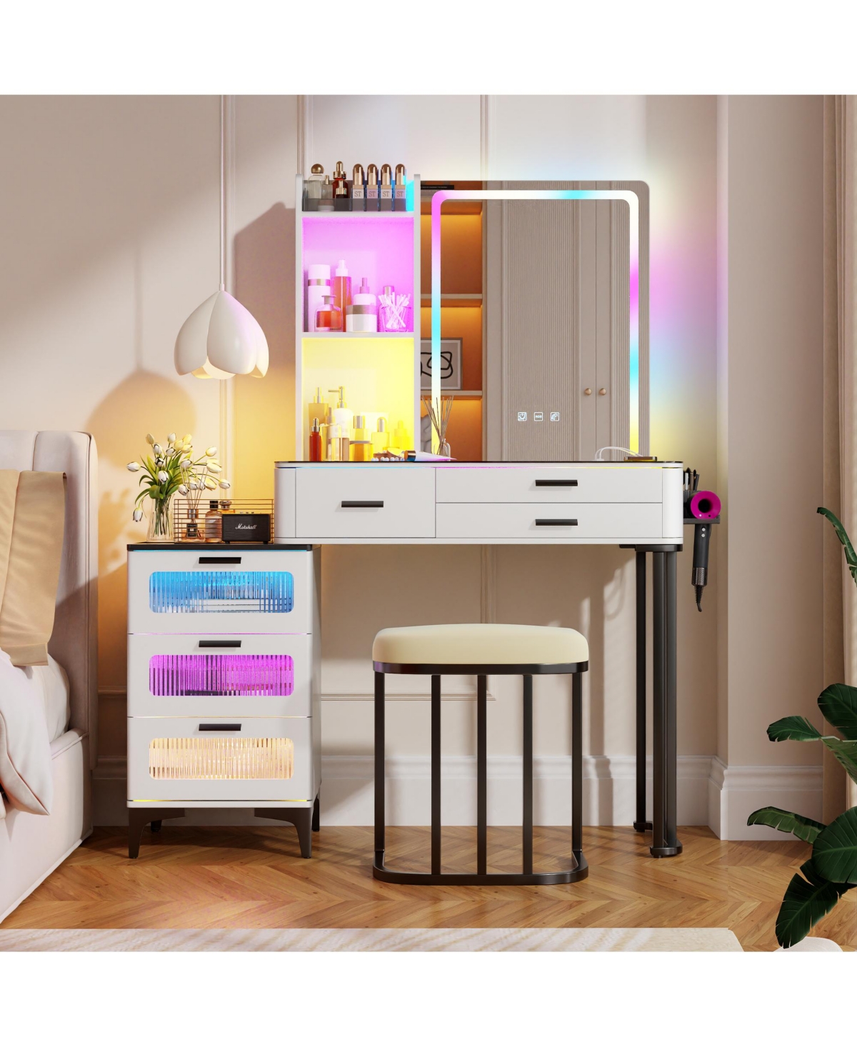 Click here for Vlsrka Vanity Makeup Desk with Mirror and Lights -... prices