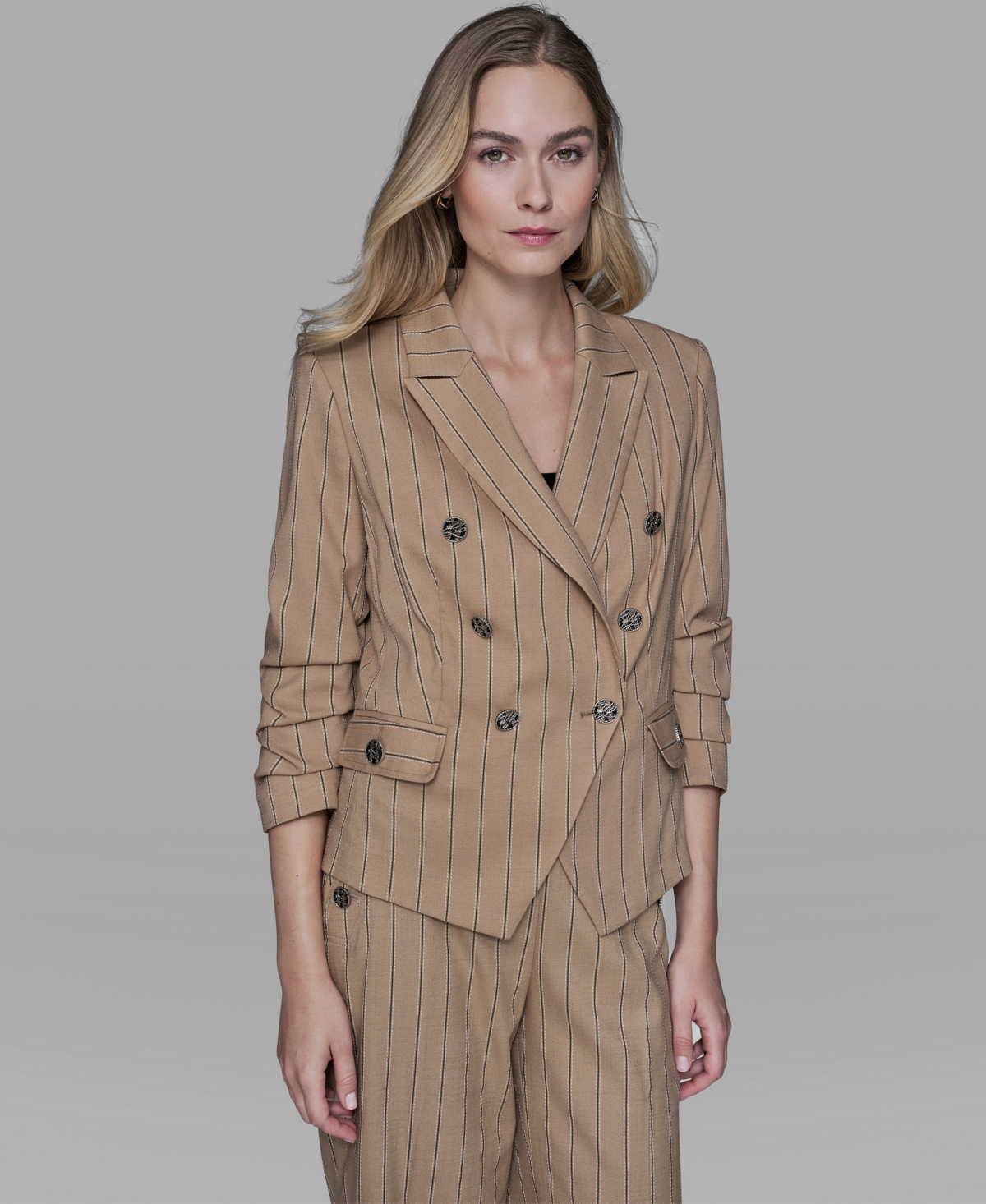 Click here for Karl Lagerfeld Paris Womens Striped Collar Blazer... prices