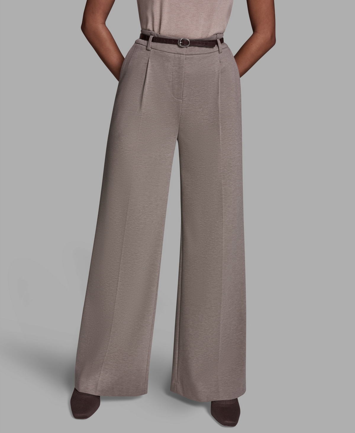 Click here for Bcbg Womens High-Rise Wide-Leg Pants - Heather Oat... prices