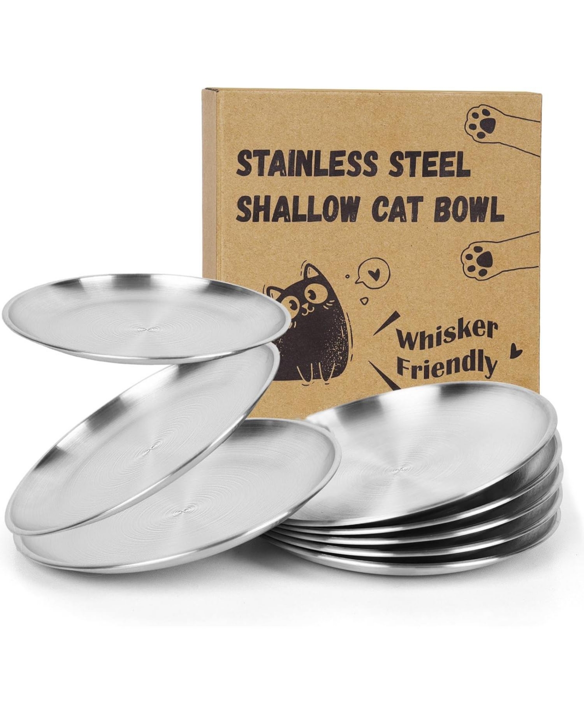 Click here for Wopet 8 Pack Stainless Steel Cat Food Bowls Shallo... prices