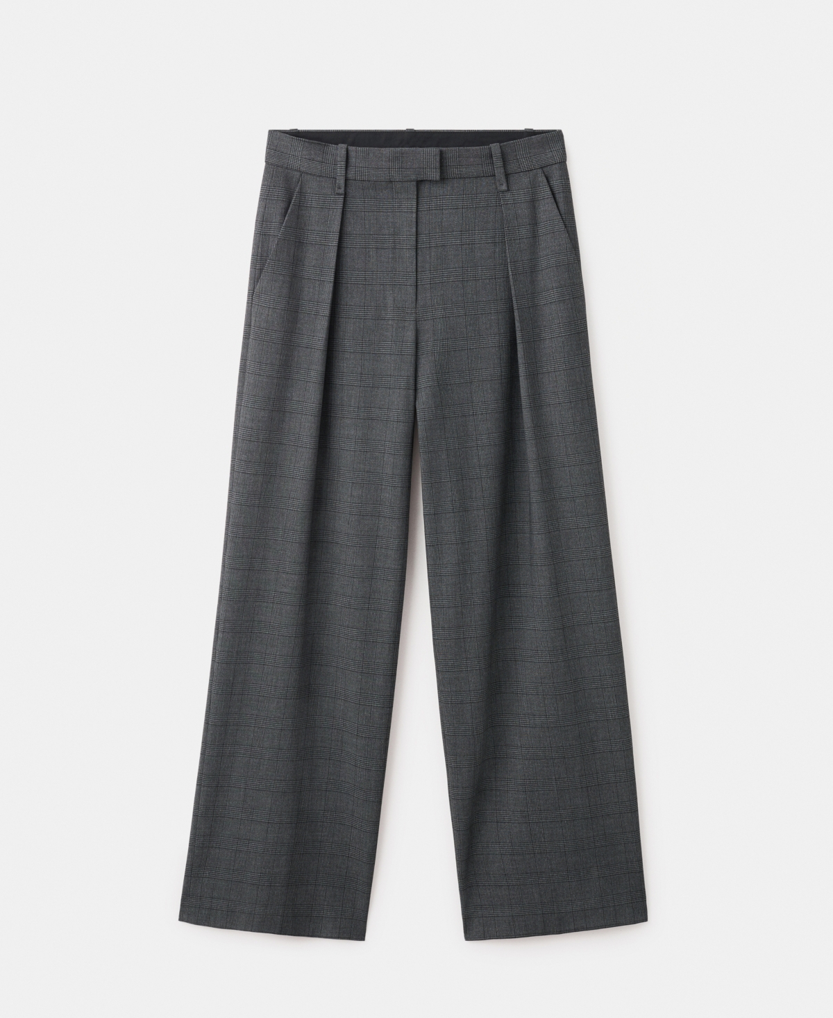 Click here for Mango Womens Pleated Check-Print Suit Trousers - G... prices