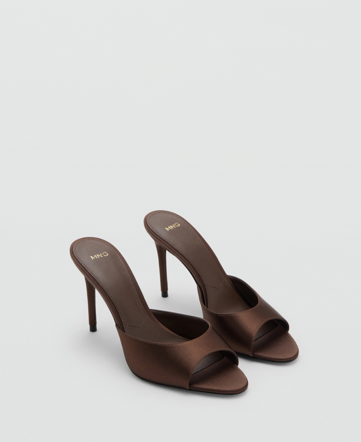 Click here for Mango Womens Satin High-Heeled Sandals - Chocolate prices