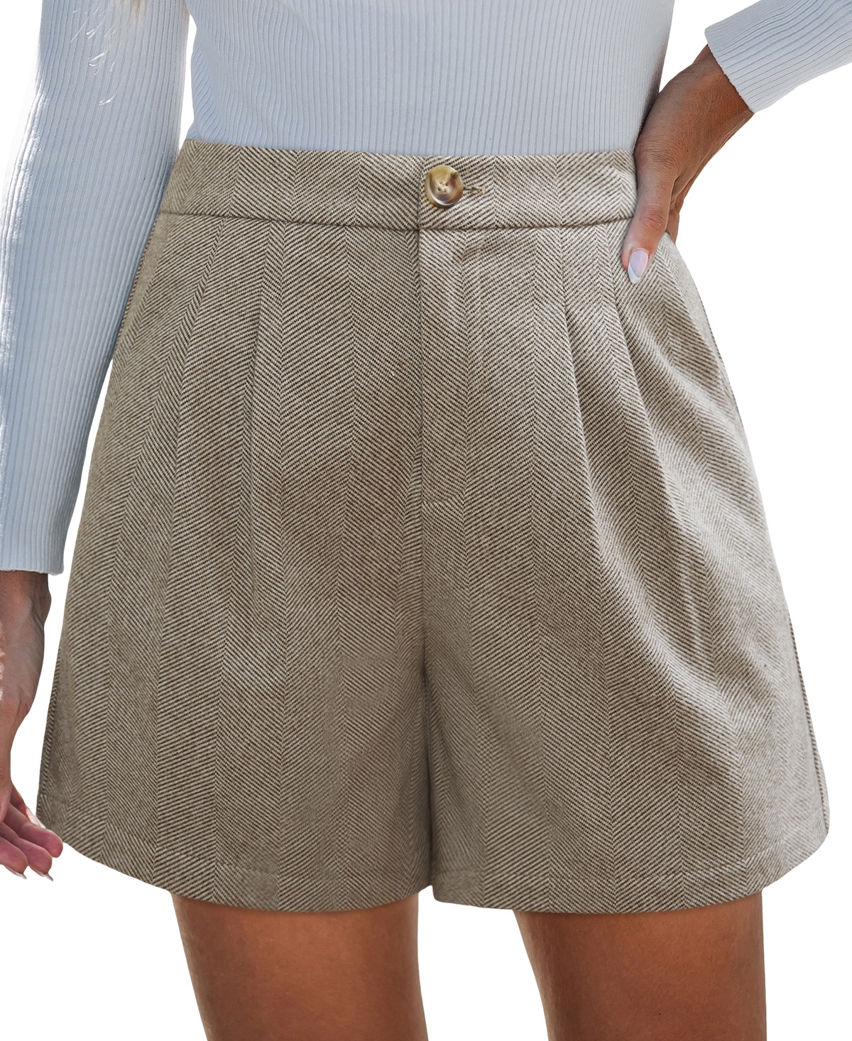 Click here for Cupshe Womens High Waist Pleated Shorts With Pocke... prices