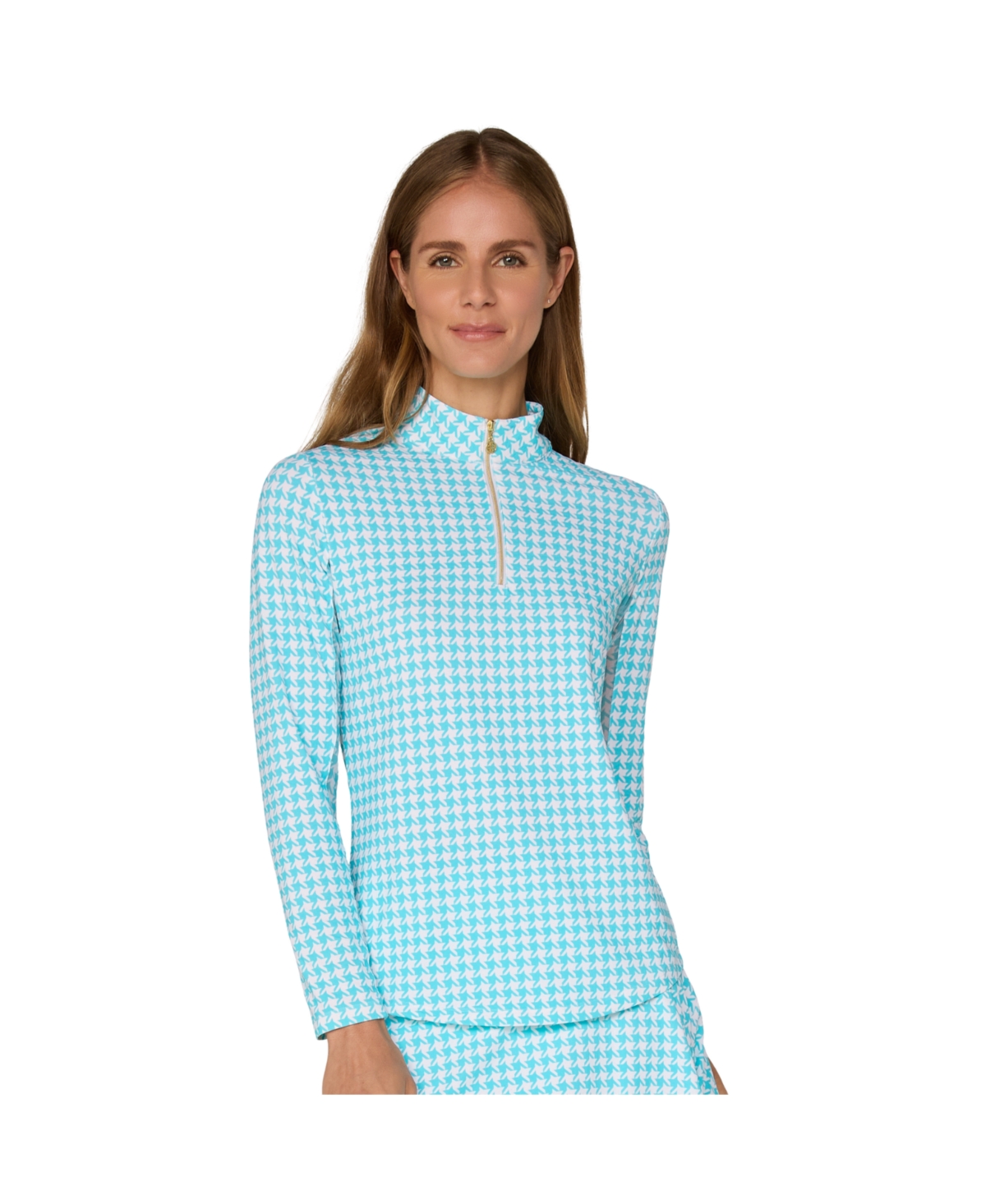 Click here for G Lifestyle Long Sleeve Mock Neck Top - Carib. Tur... prices