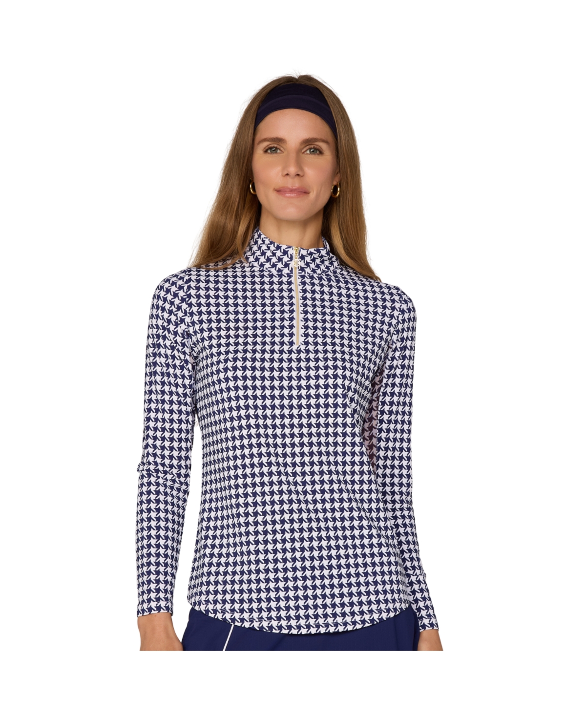 Click here for G Lifestyle Long Sleeve Mock Neck Top - True navy... prices