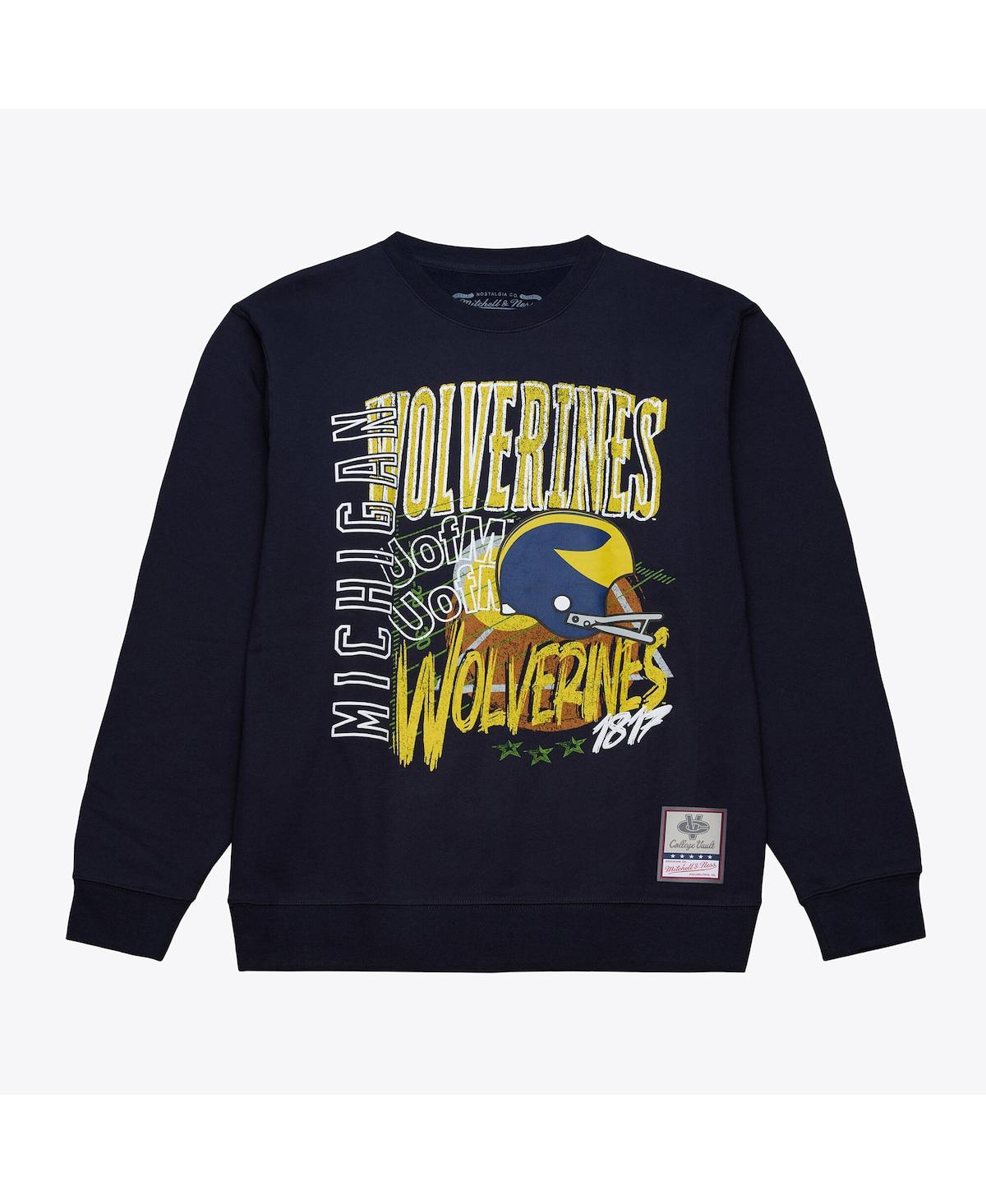 Click here for Mens Navy Michigan Wolverines Half Time Fleece Swe... prices