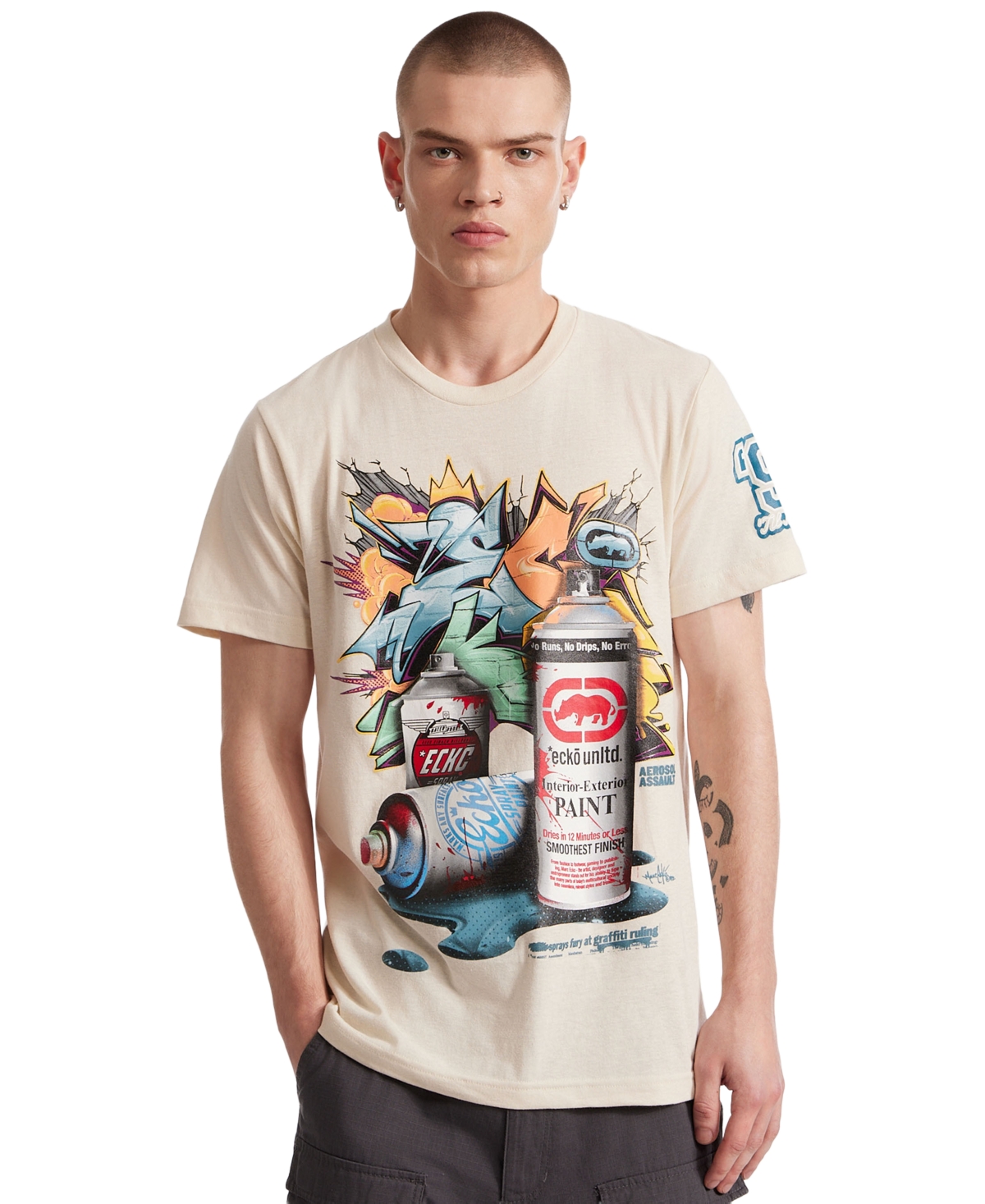 Click here for Ecko Unltd Mens Spray Town-Down Graphic-Print T-Sh... prices