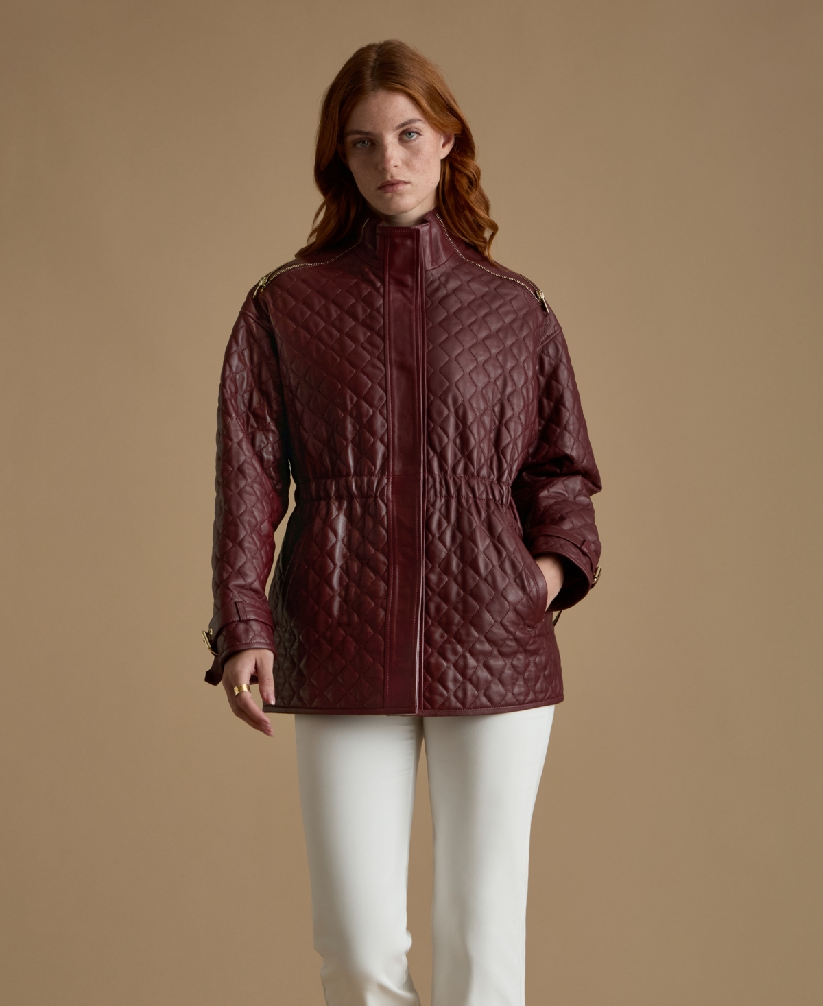 Click here for Furniq Uk Womens Genuine Leather Jacket - Burgundy prices