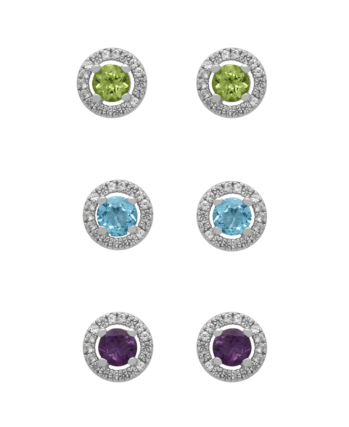 Click here for Macys 3-Pc. Multi-Stone Stud Earrings Set (2.60 ct... prices