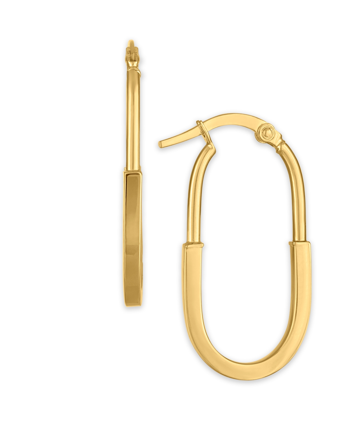 Click here for Macys Polished Lock Hoop Earrings in 10k Yellow Go... prices